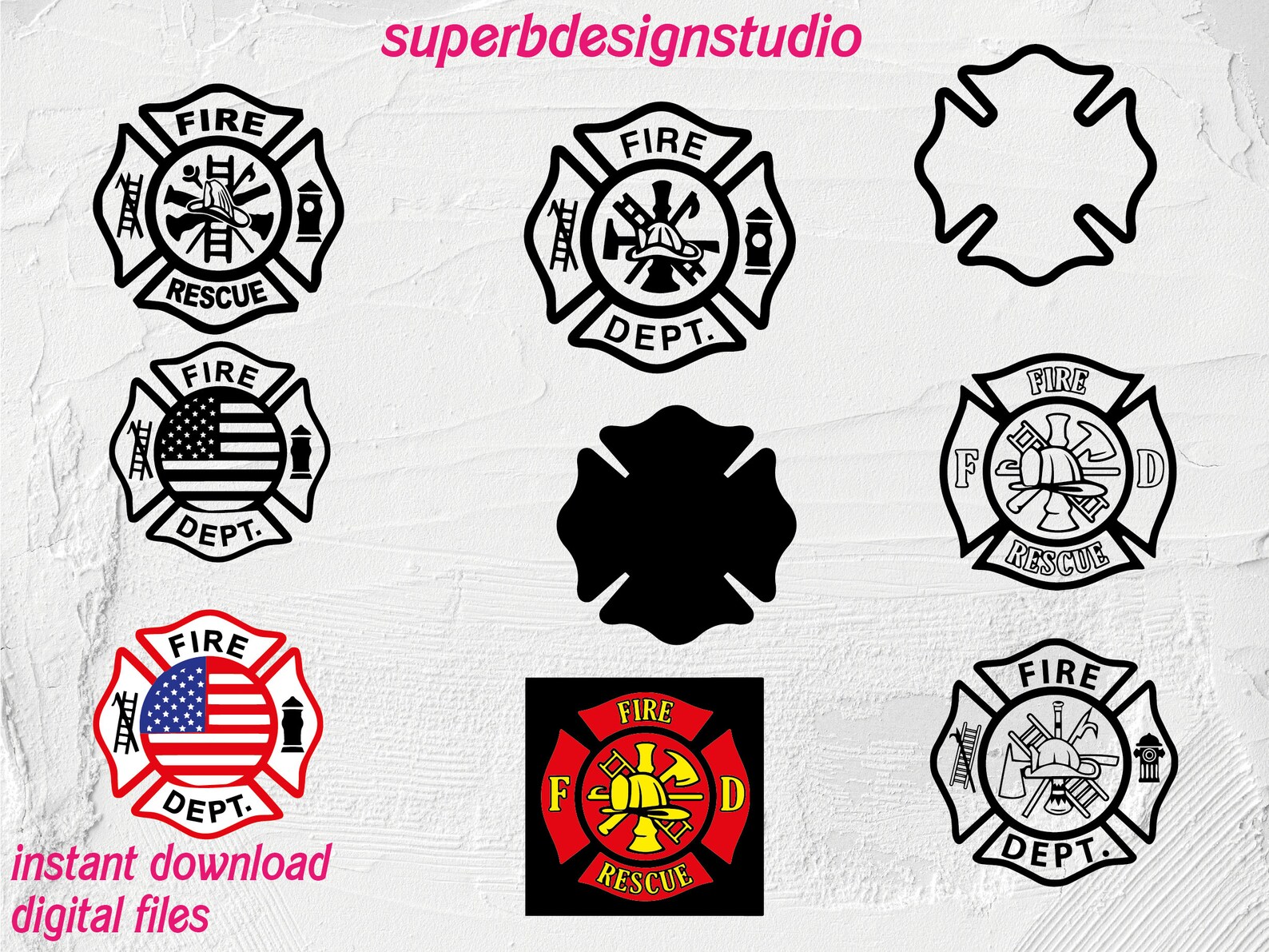 Fire Dept Svg, Firefighter Svg, Maltese Cross Svg, Fireman Svg, Fire ...