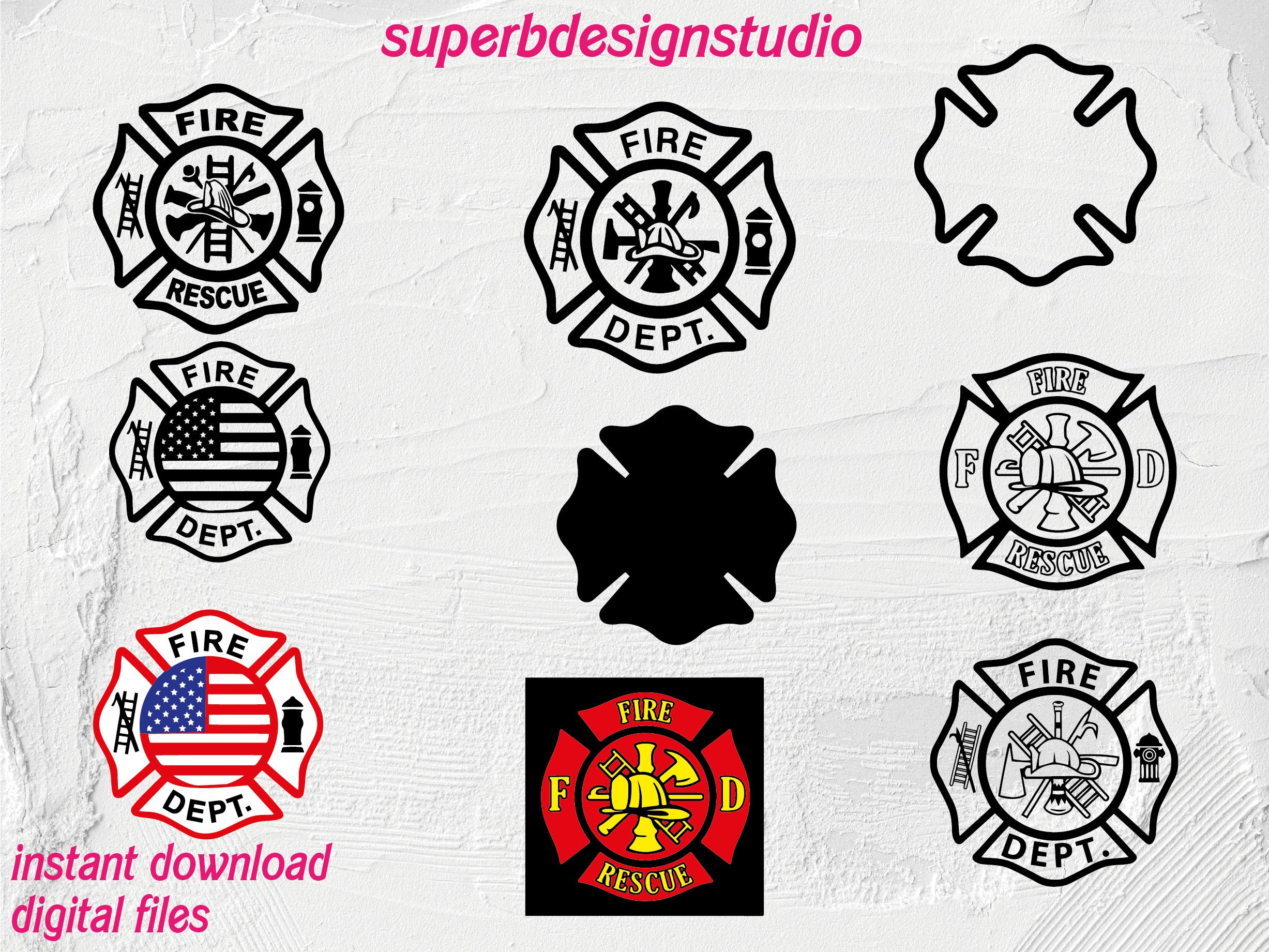 Fire Dept Svg, Firefighter Svg, Maltese Cross Svg, Fireman Svg, Fire ...