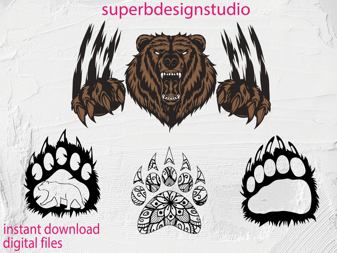 Bear Claw SVG Bundle, Bear Claw SVG, Bear Svg, Bear Svg Bundle, Bear ...