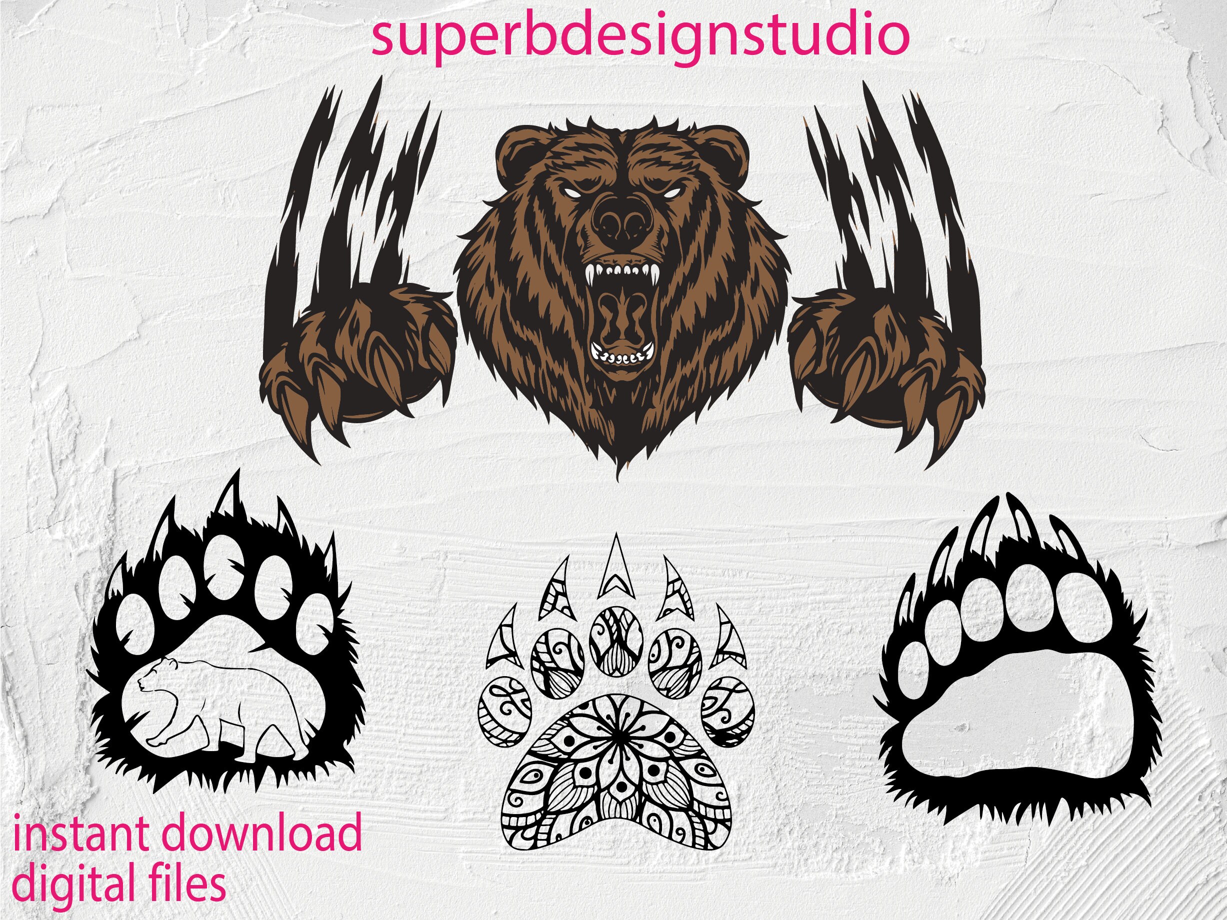 Bear Claw SVG Bundle, Bear Claw SVG, Bear Svg, Bear Svg Bundle, Bear ...