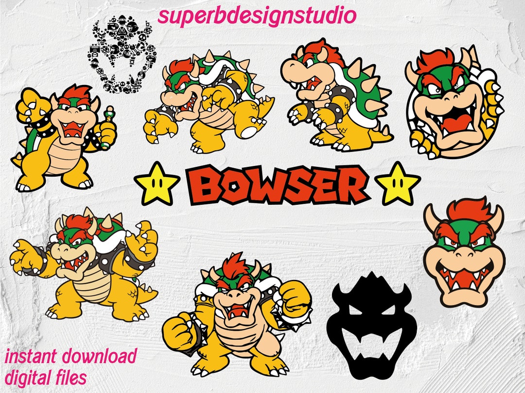 Bowser Svg Bundle, Bowser Svg, Bowser Png, Monster Svg, Super Mario Svg ...