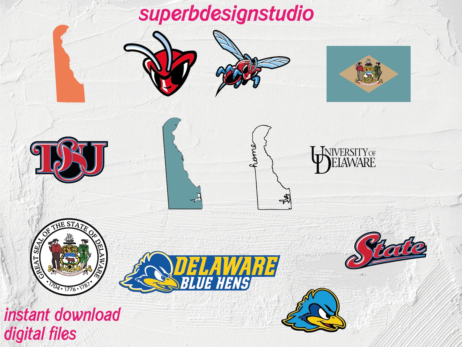 Delaware State Svg, Blue Hens Svg, Delaware Png, Delaware Flag Svg ...
