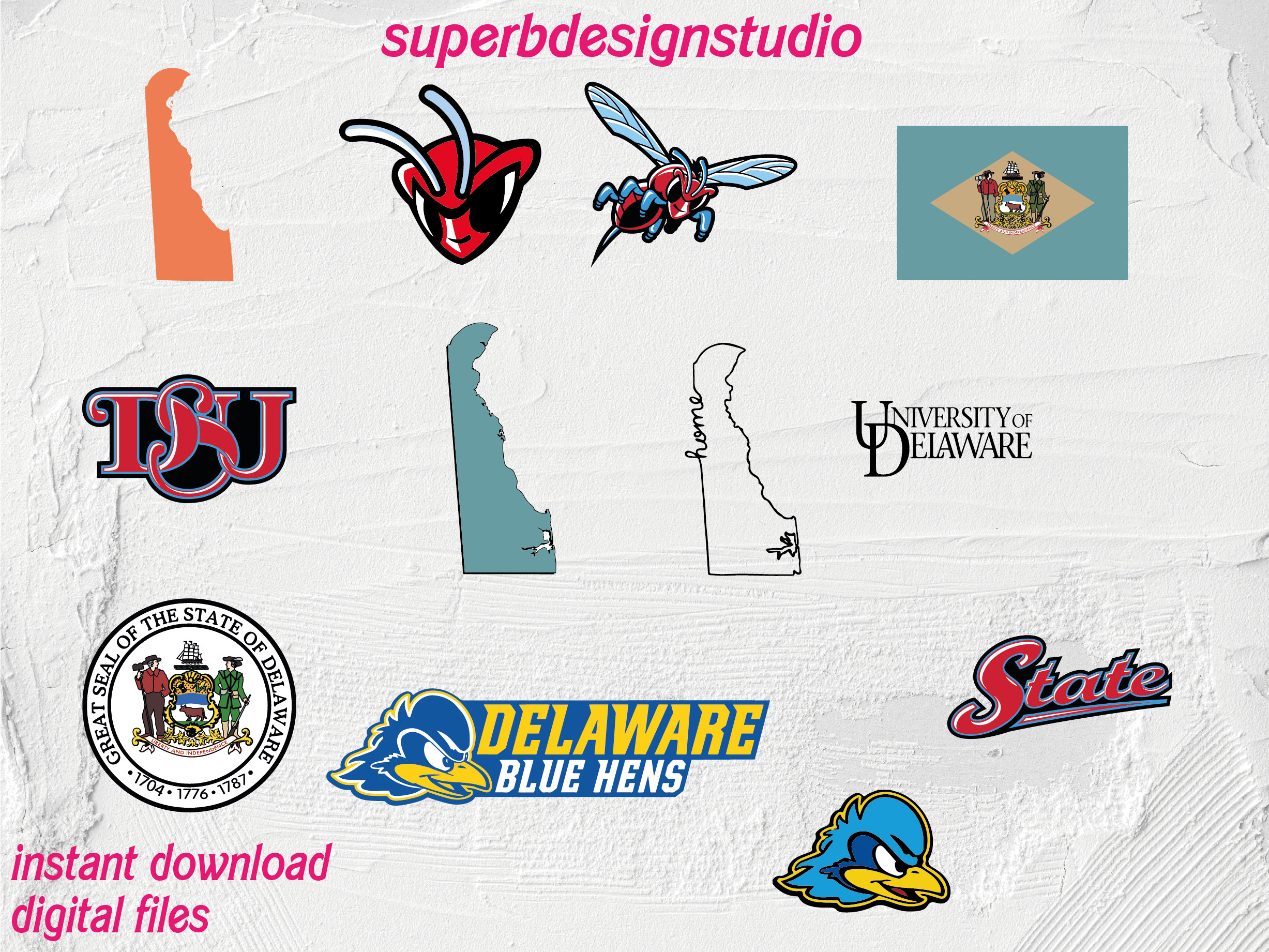 Delaware State Svg Blue Hens Svg Delaware Png Delaware Flag - Etsy