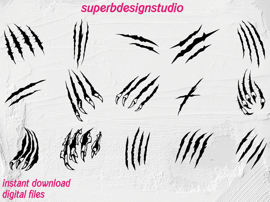 Claw SVG Bundle, Claw PNG Bundle, Claw Clipart, Dino Claw, Marks Svg ...