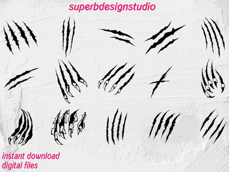 Claw SVG Bundle, Claw PNG Bundle, Claw Clipart, Dino Claw, Marks Svg ...