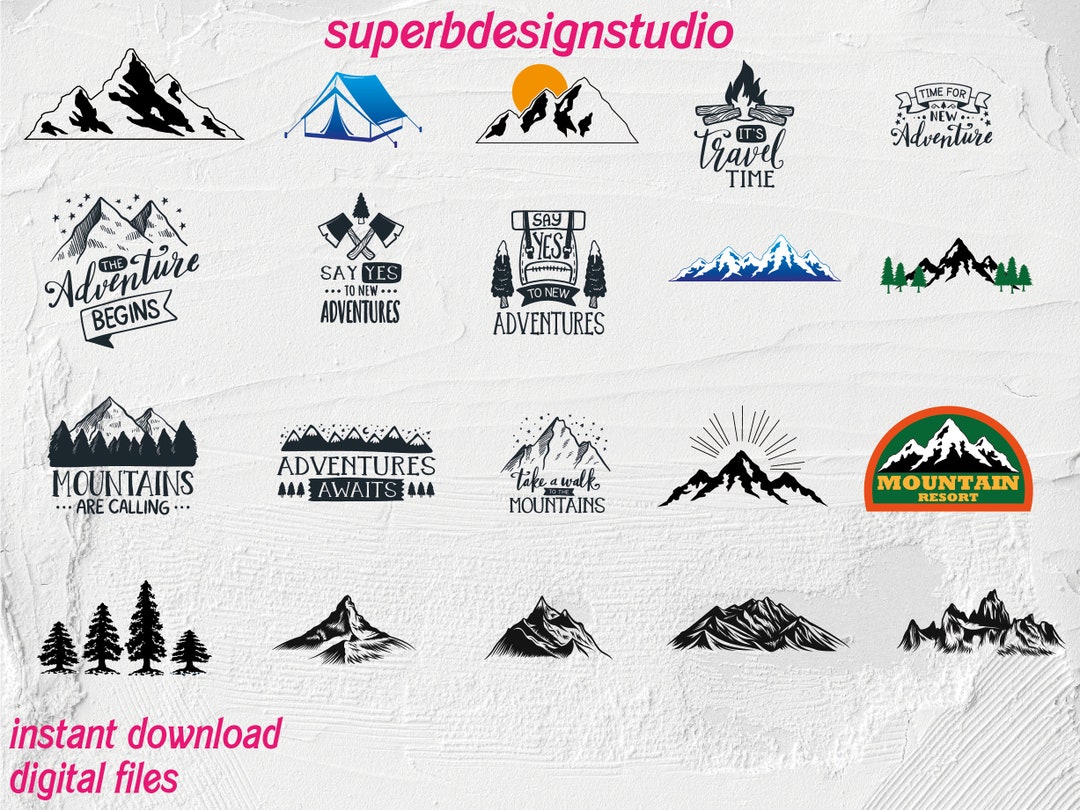 MOUNTAIN SVG Bundle, MOUNTAIN Clipart, Mountain Svg Cut Files for ...