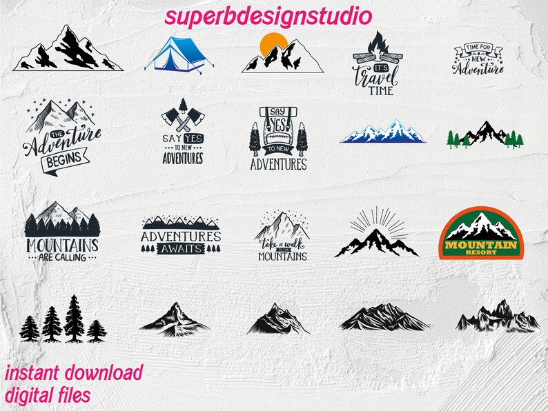 MOUNTAIN SVG Bundle, MOUNTAIN Clipart, Mountain Svg Cut Files for ...