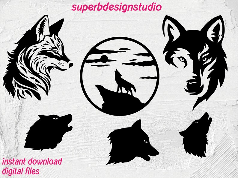 Wolf Svg Bundle / Howling Wolf at Moon Svg / Wild Animal Svg / - Etsy