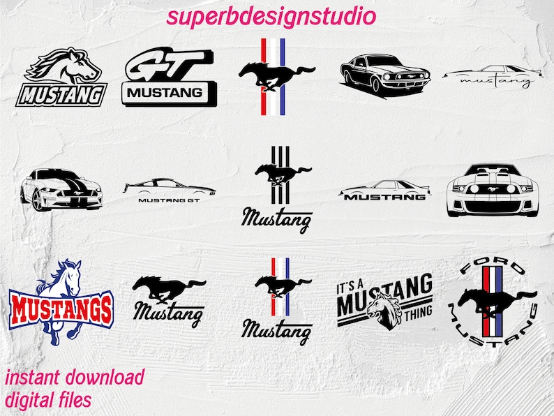 Sport Car Vector Pack, Horse Car Svg, Ford Svg, Mustangs Svg, Mustang ...
