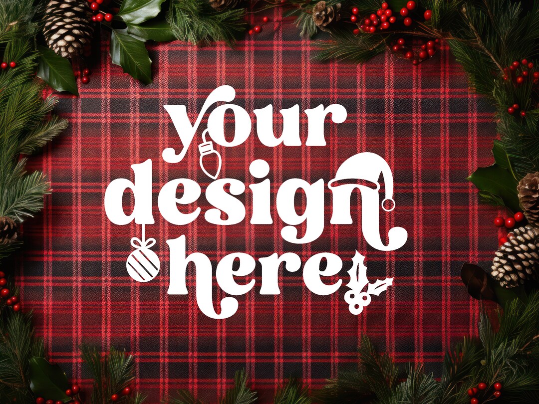 Christmas Flat Lay Background Mockup Holiday Product Design Background ...