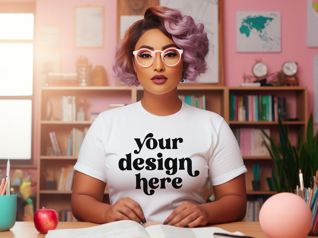 Bella Canvas 3001 T-shirt Mockup for Teachers Pastel School Classroom ...