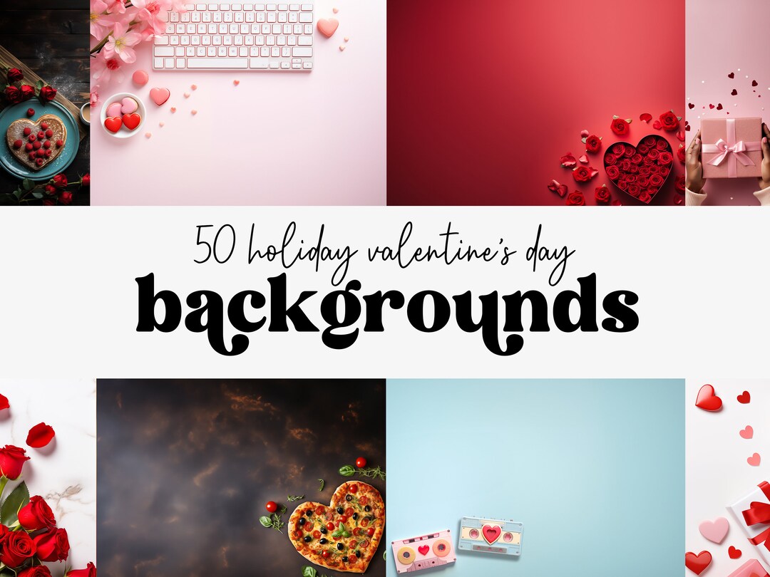 Valentine's Day Flat Lay Background Mockup Bundle | Valentine's Day ...