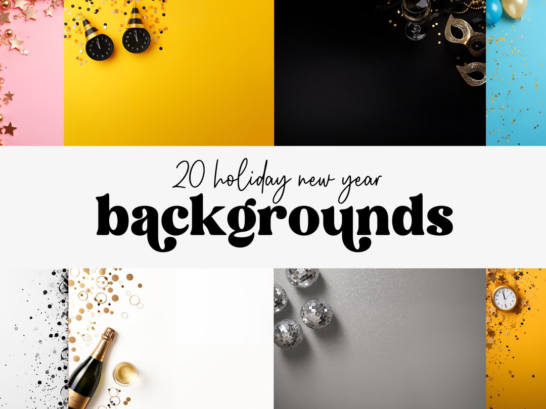 New Year Flat Lay Background Mockup Bundle | New Years Eve Digital ...