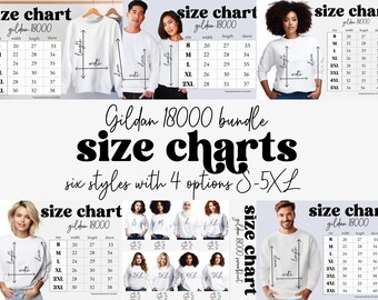 Gildan 18000 Size Chart Mockup, Gildan Crewneck Sweatshirt Size Chart ...