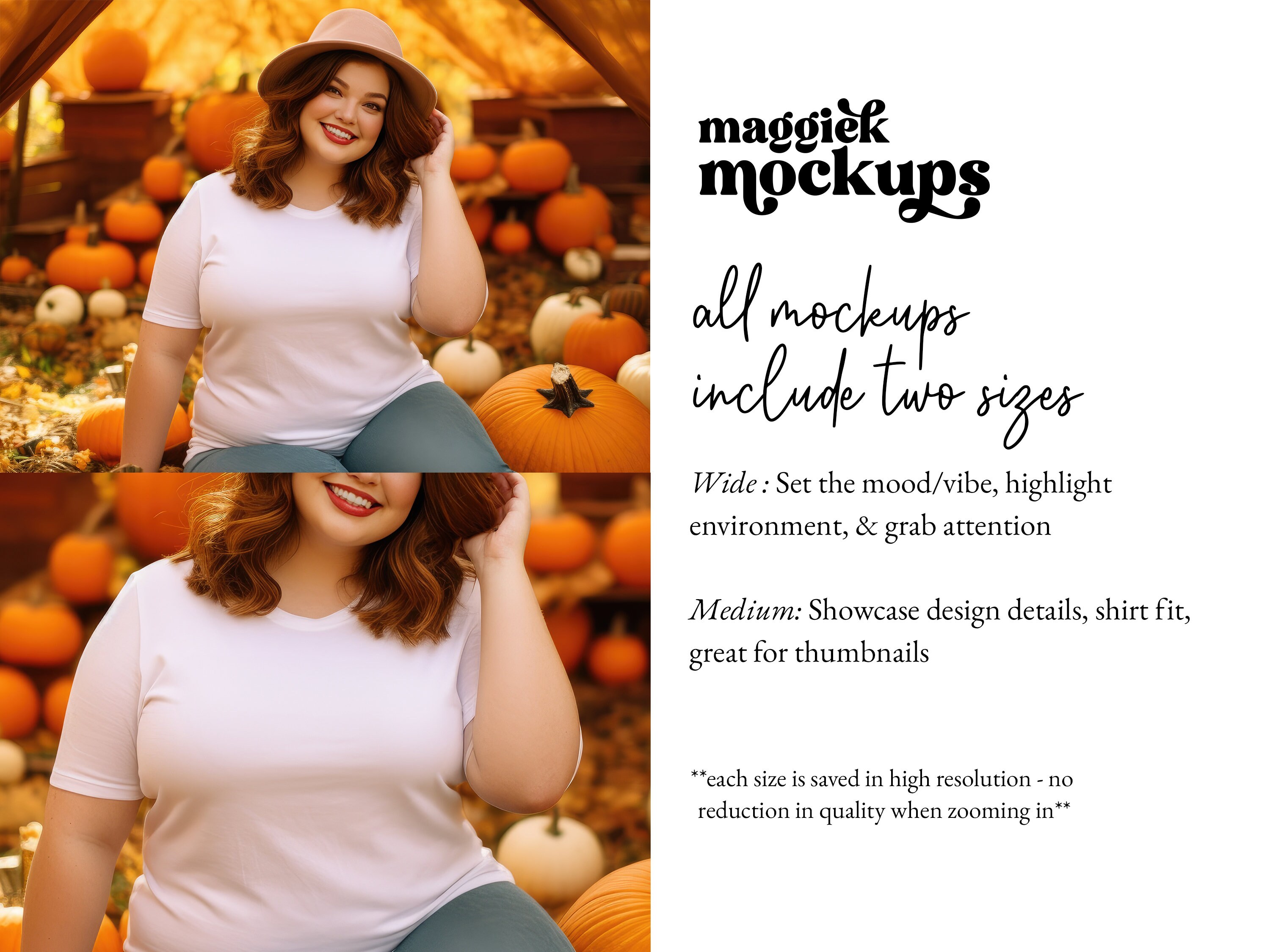 Autumn Bella Canvas 3001 T-Shirt Mockup Mini Bundle | Plus Size Models ...