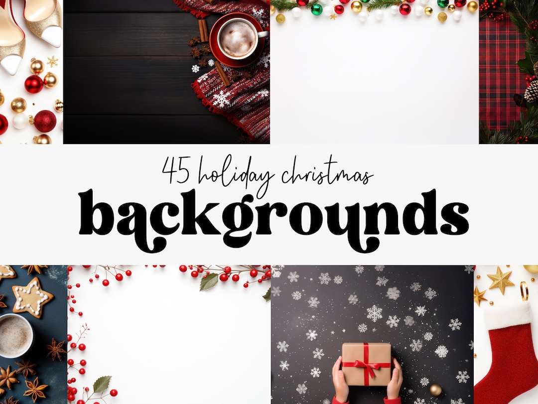 Christmas Flat Lay Background Mockup Bundle | Christmas Digital Paper ...
