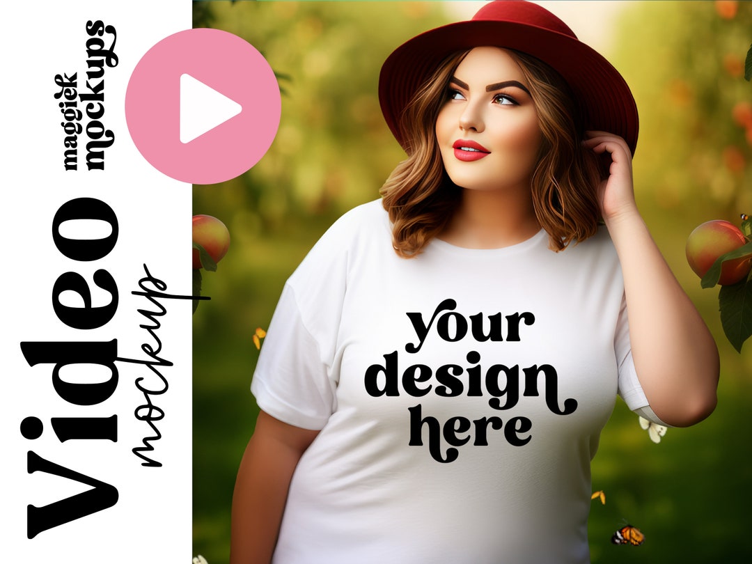 Video Mockup Bella Canvas 3001 T-shirt Fall Apples Orchard With ...