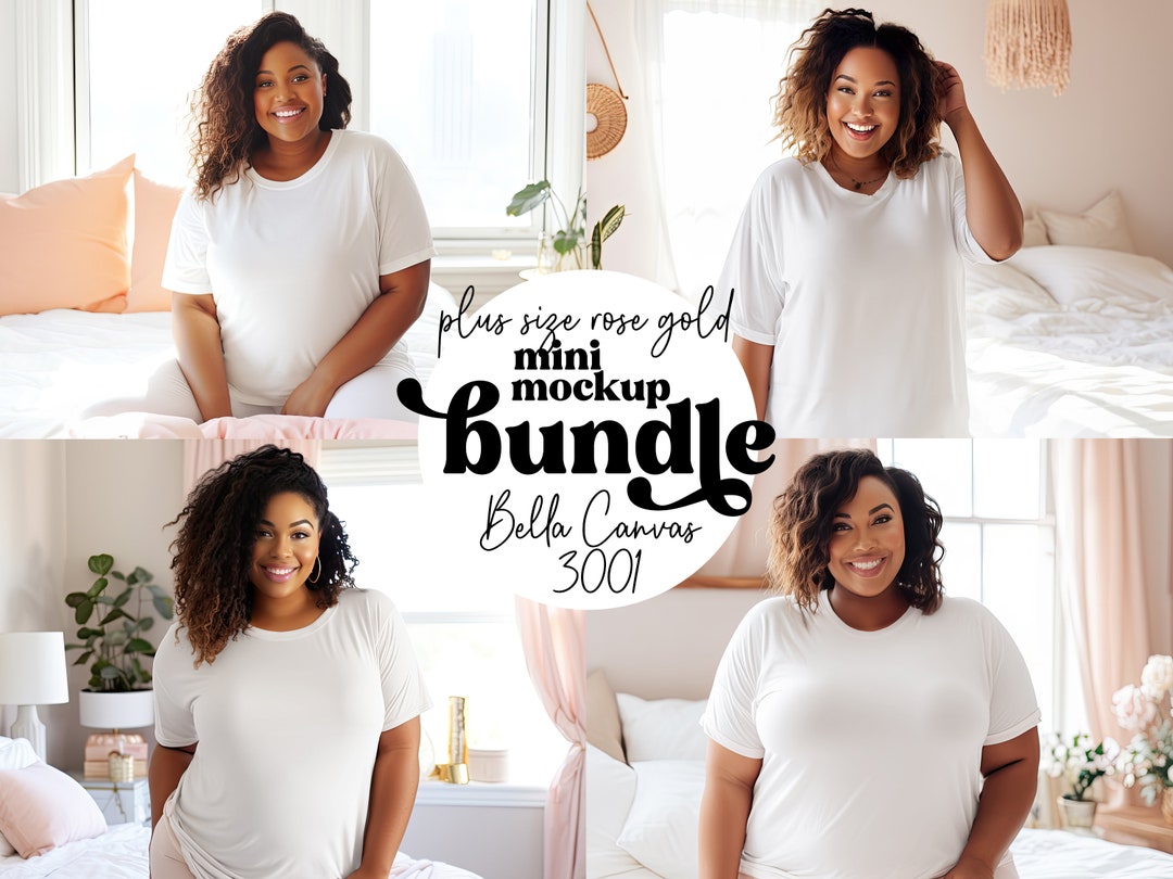 Plus Size Bella Canvas 3001 T-shirt Mockup Bundle Lifestyle Aesthetic ...
