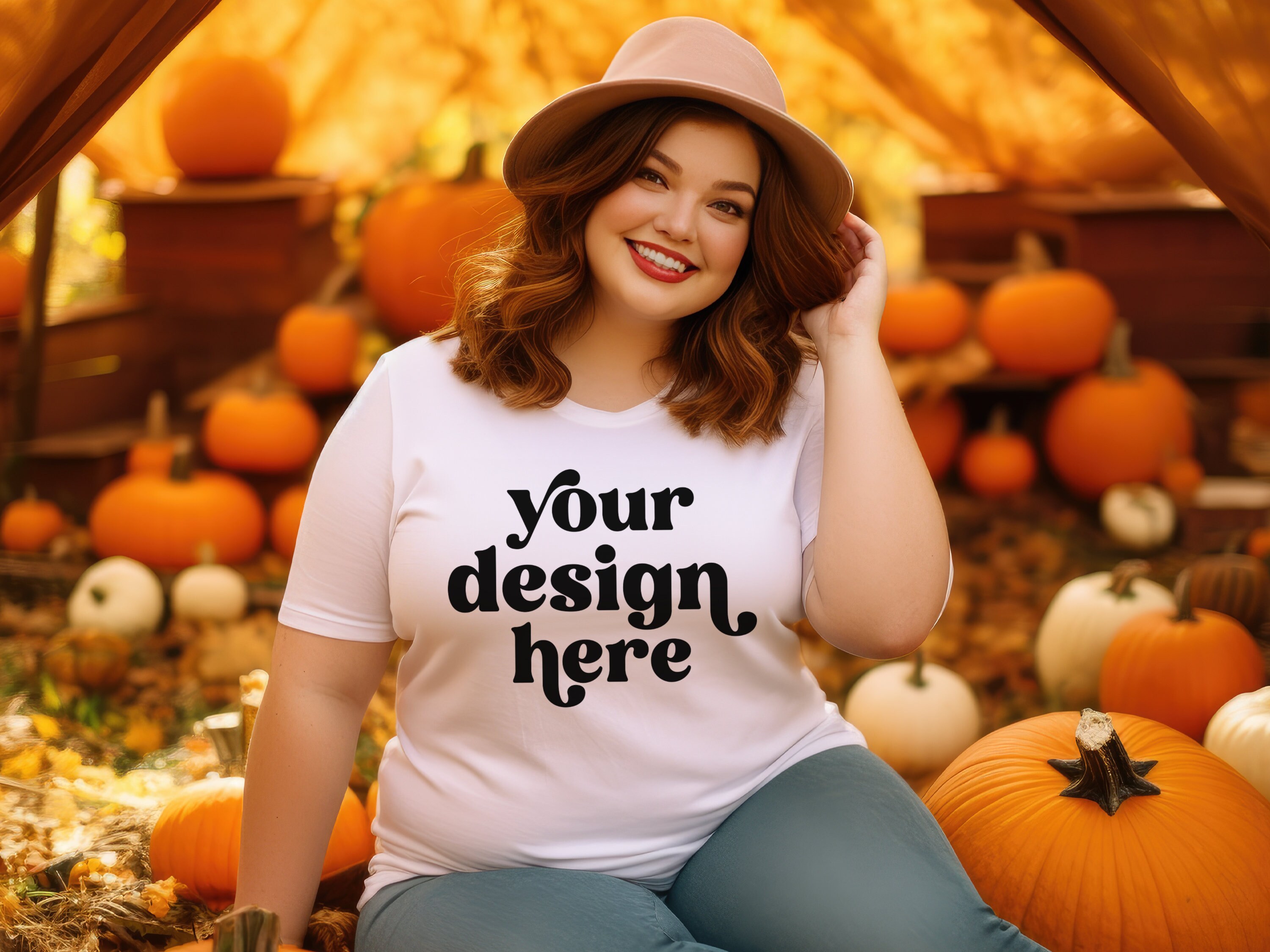 Autumn Bella Canvas 3001 T-Shirt Mockup Mini Bundle | Plus Size Models ...