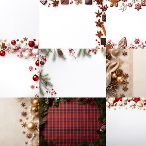 Christmas Flat Lay Background Mockup Bundle | Christmas Digital Paper ...