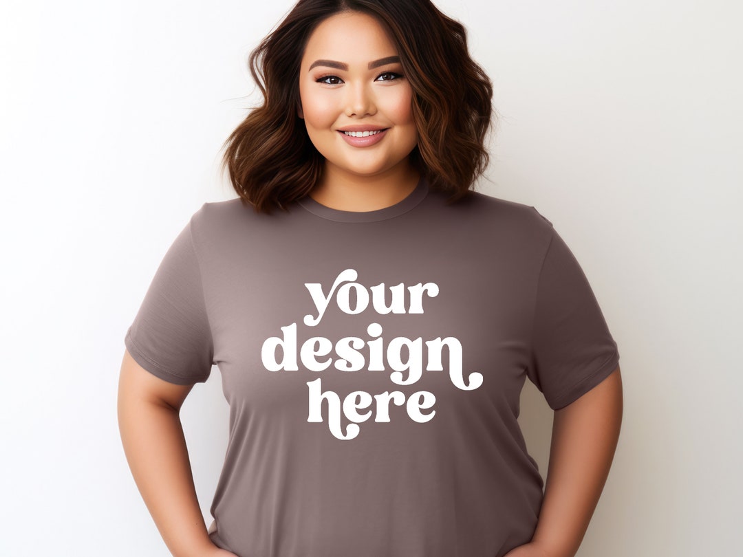 Pebble Bella Canvas 3001 T-shirt Mockup | Plus Size Model XL ...
