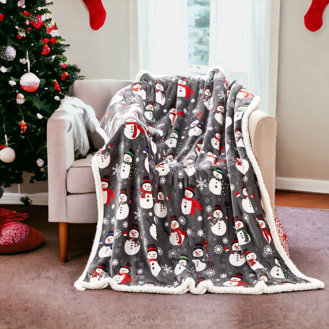 Christmas Blanket Snowman Throw Blanket Warm Winter Blanket Cozy Throw ...