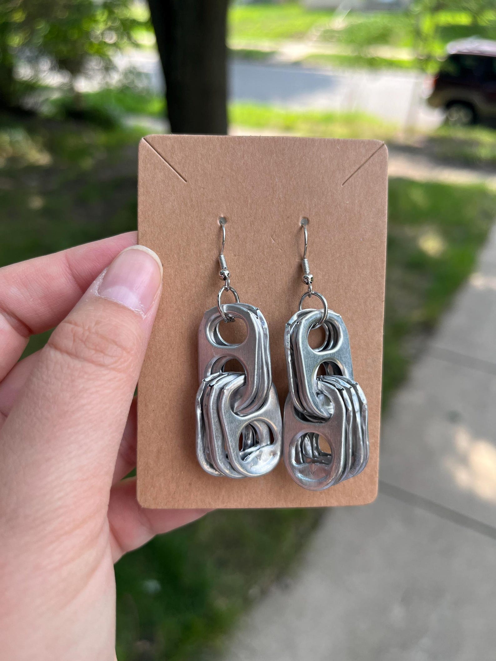 Eco-friendly Upcycled Soda Can Tab Earrings, Handmade Statement Jewelry ...
