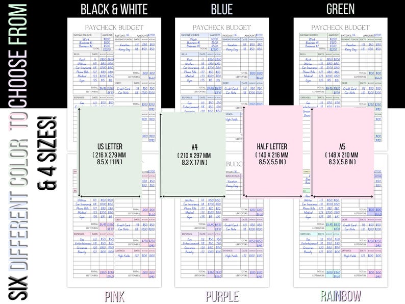 Editable Paycheck Budget Planner, Printable PDF, Google Docs, Word ...