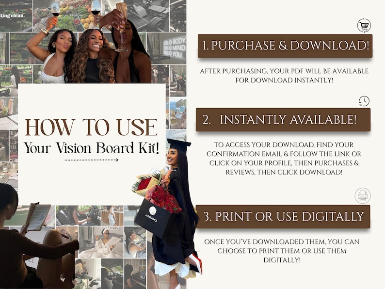 2026 Vision Board Collage Kit, Digital Download, Printable Mood Board ...