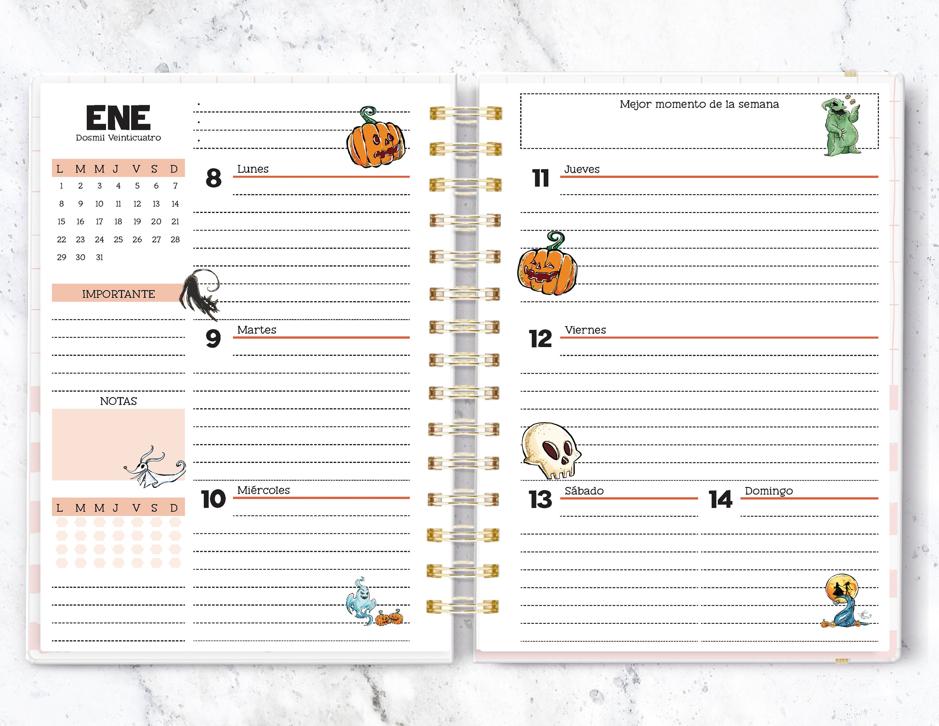 Nightmare Before Christmas Weekly Printable Agenda 2024 Half Letter - Etsy