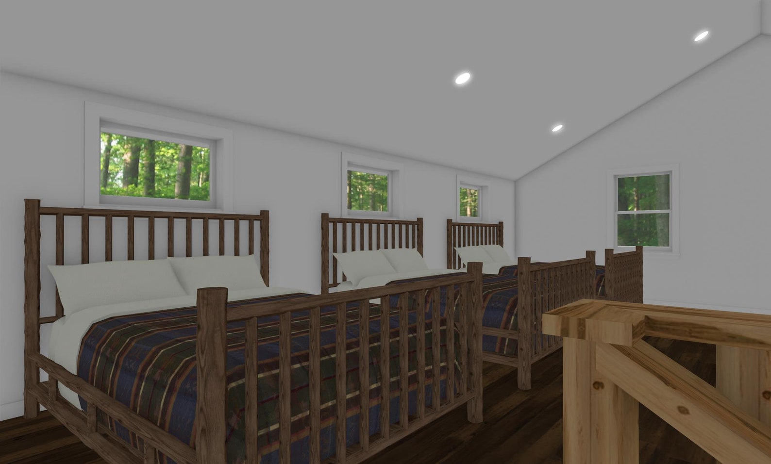 Cabin House Plans ~ Open Loft Plans ~ 3 Bed Loft ~ 1 Bathroom House ...