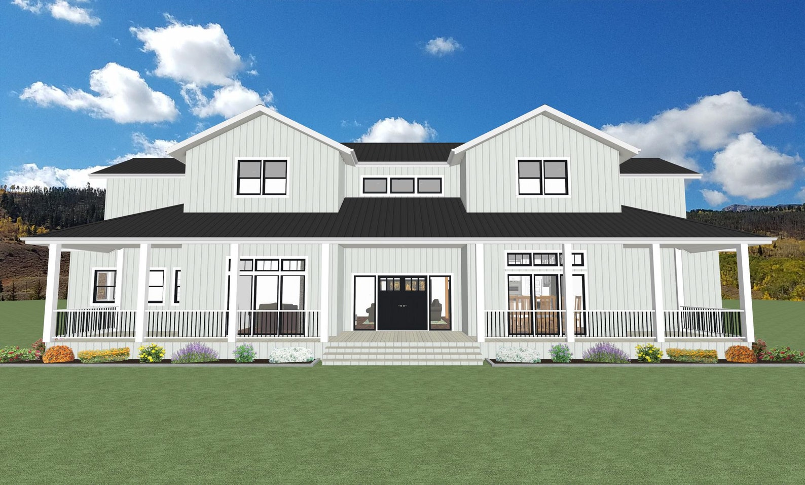 Farmhouse House Plans ~ House Plans With Home Office ~ Open Living ...