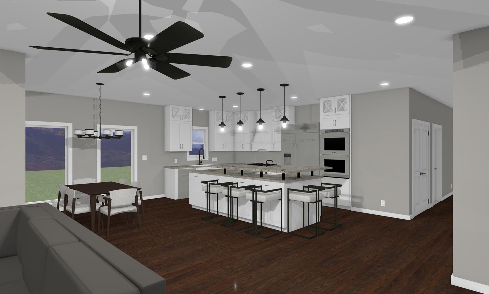 Ranch House Plan ~ Ranch House Blueprints ~ Big Kitchen Plans ~ Open ...