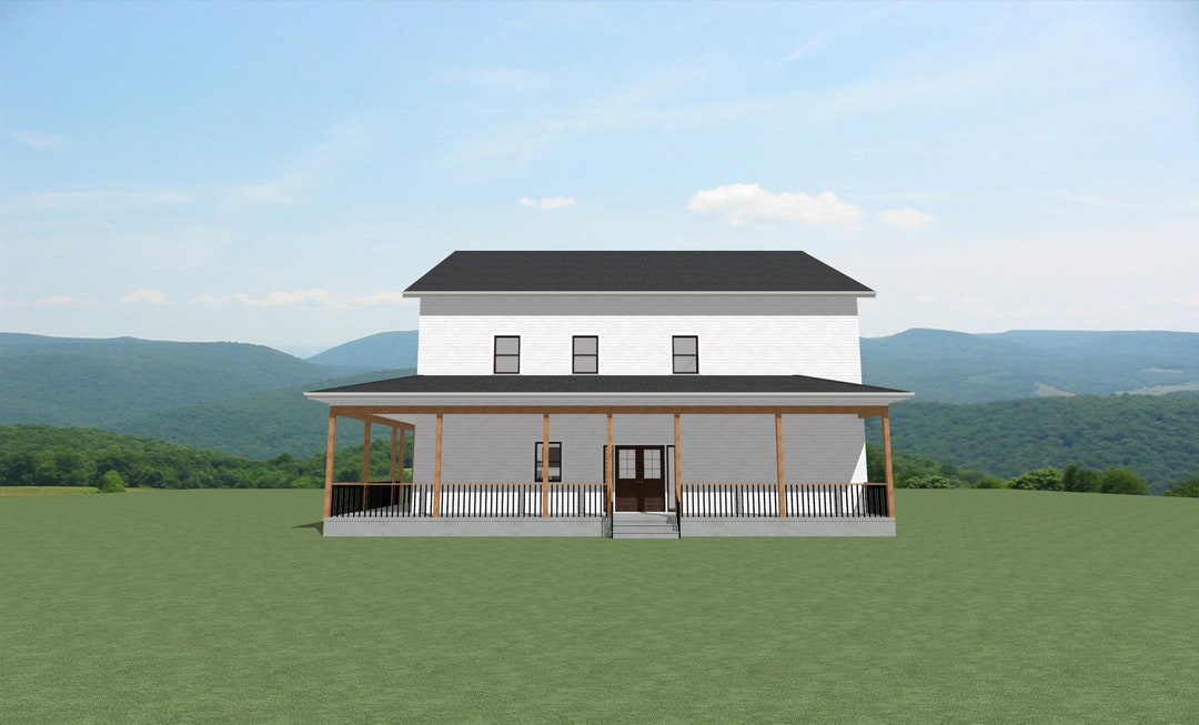 Plans de maison de ferme ~ Plans de maison avec bureau à domicile ...