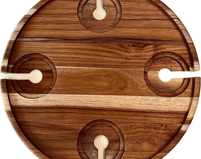Teak, Round Boat Table Top for Drinks, Beverages and Snacks - Drink ...