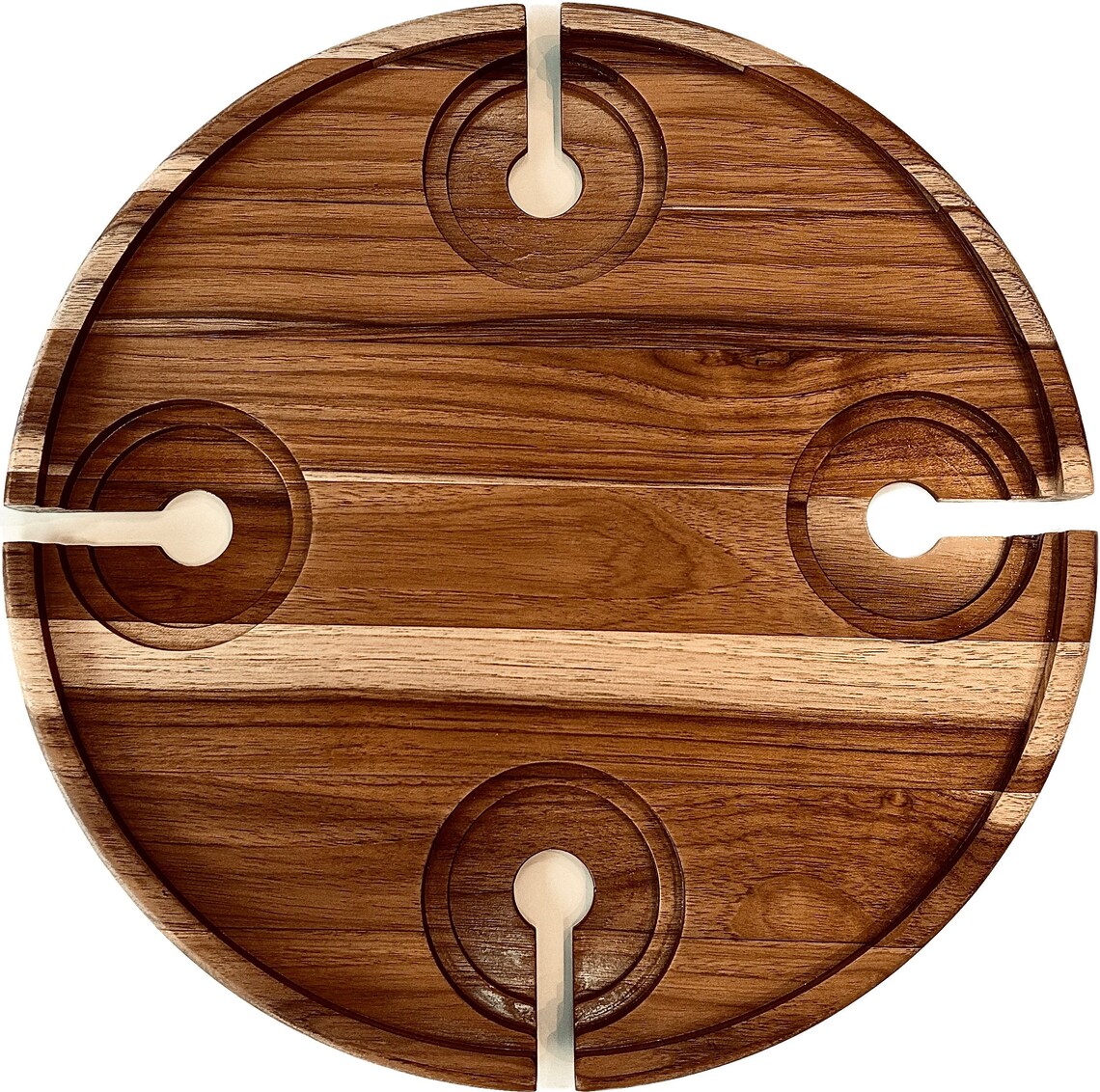 Teak, Round Boat Table Top for Drinks, Beverages and Snacks Drink Table ...