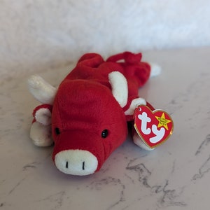 Vintage Snort the Bull Beanie Baby - Etsy