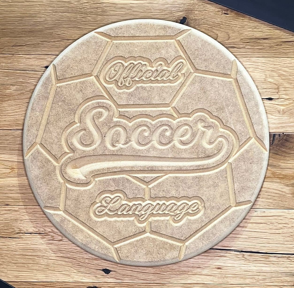 Soccer Team Carved Sport Ball Shape Sign, Sports Signs Made From Wood ...