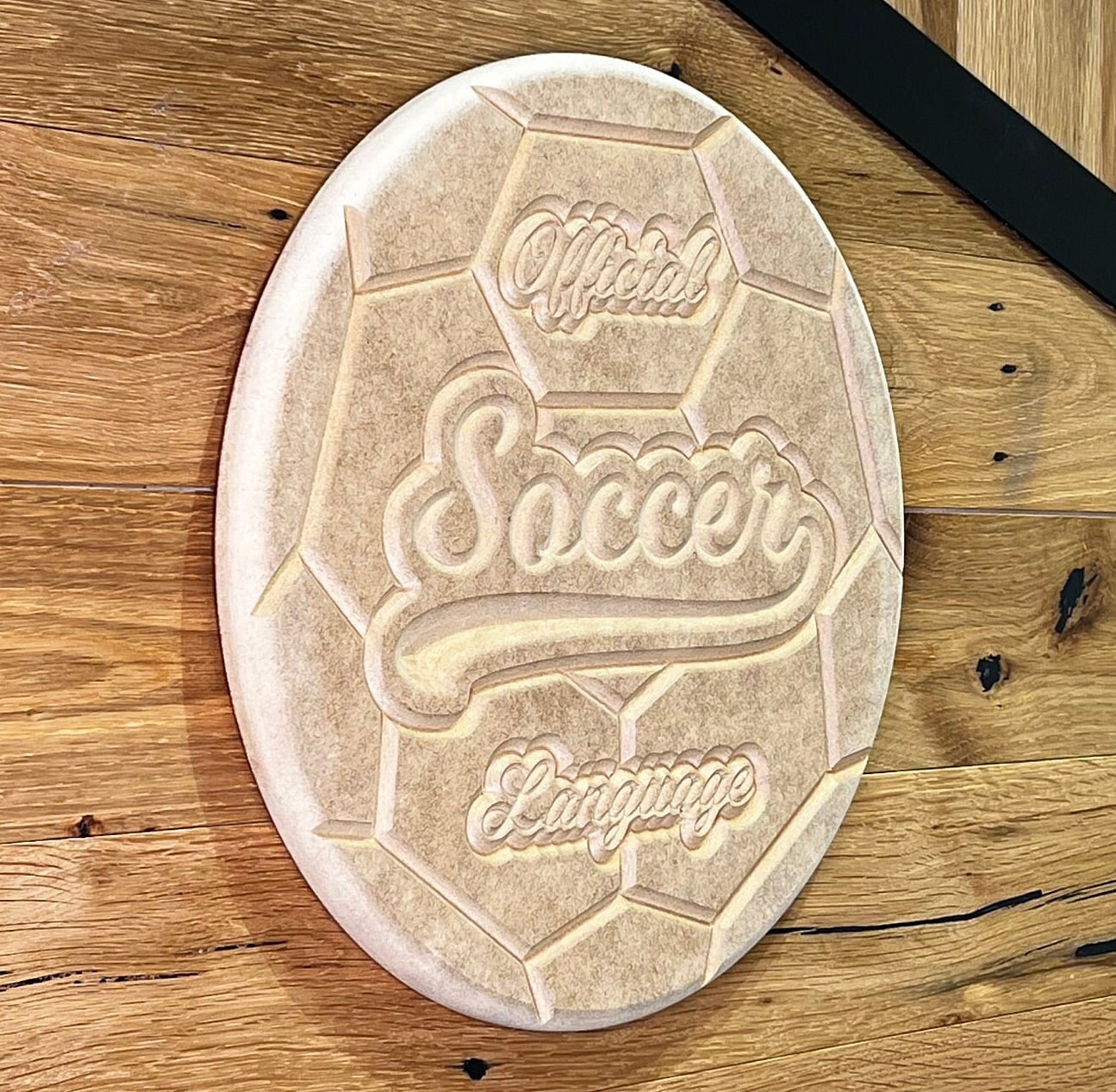 Soccer Team Carved Sport Ball Shape Sign, Sports Signs Made From Wood ...
