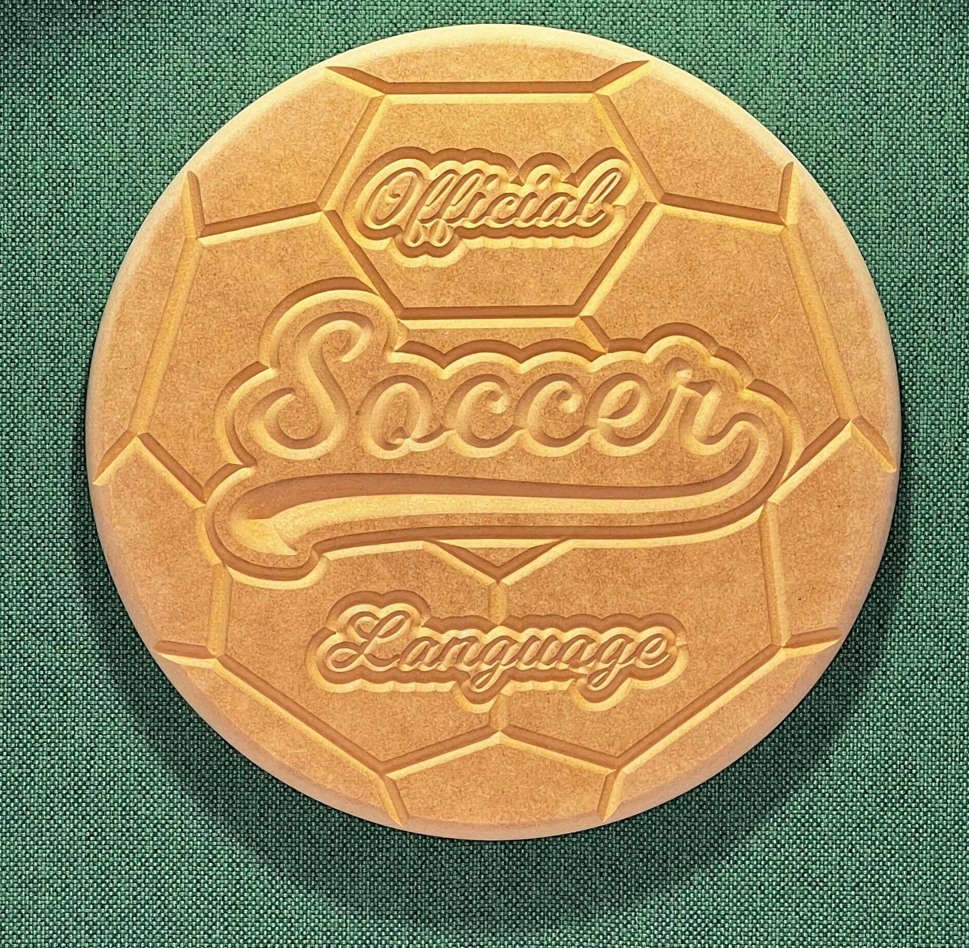 Soccer Team Carved Sport Ball Shape Sign, Sports Signs Made From Wood ...