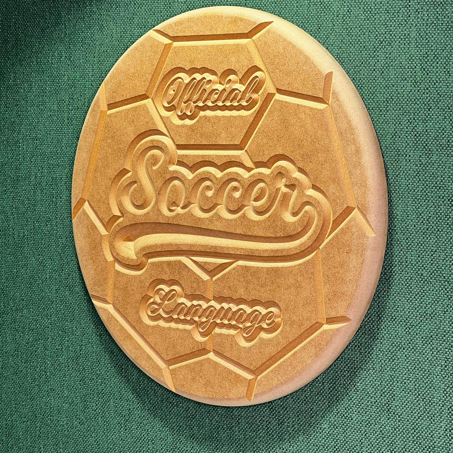 Soccer Team Carved Sport Ball Shape Sign, Sports Signs Made From Wood ...
