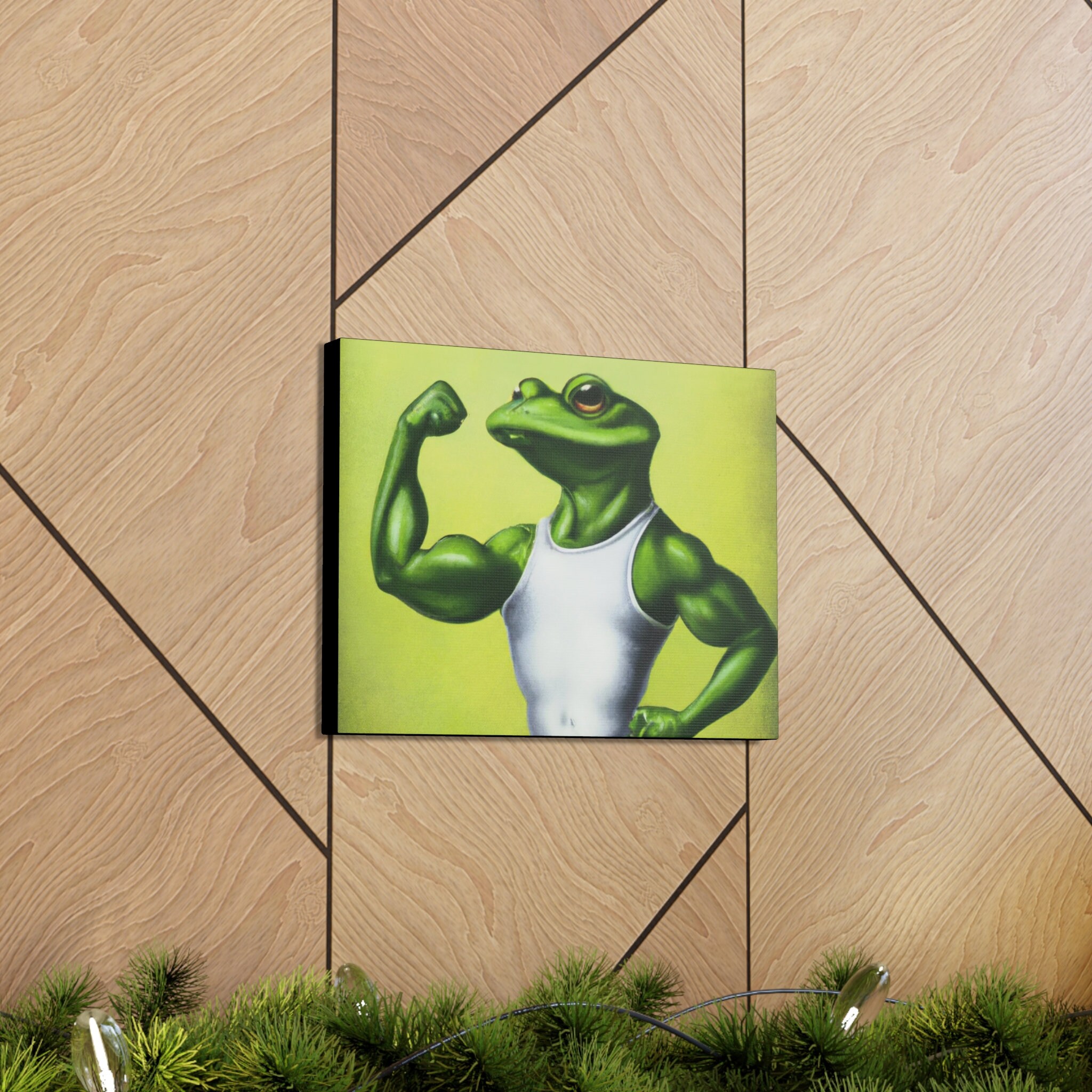 Frog Muscle Masterpiece: Bodybuilder Frog Canvas Art - Etsy