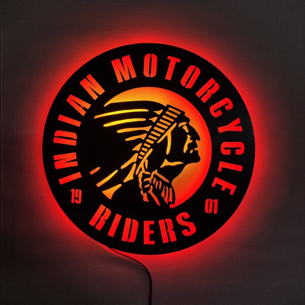 Led Indian Motorcycle Sign - Etsy
