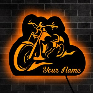 Motorcycles Wall Art With Led Lights, Neon Sign, Personalized ...