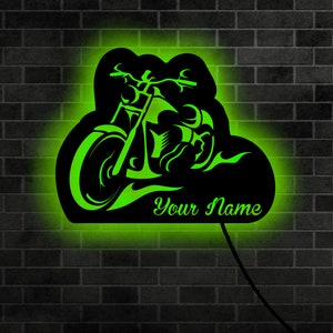 Motorcycles Wall Art With Led Lights, Neon Sign, Personalized ...