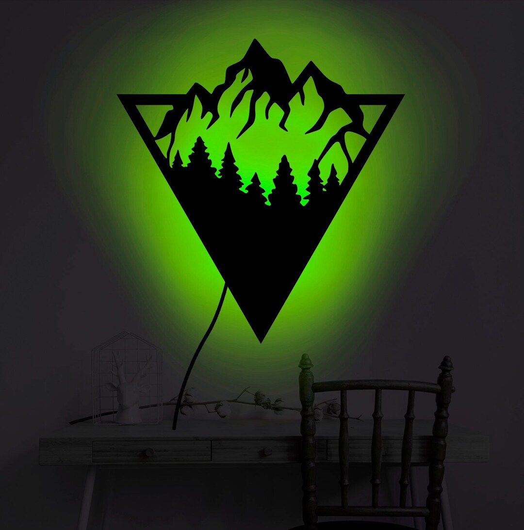 Personalized Led Sign Mountain Wall Decor, Neon Sign, Mountain Wall Art ...