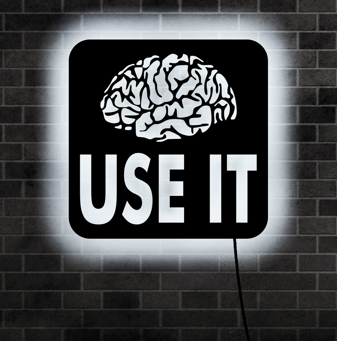 USE IT Led Wall Decor, Brain Led Wall Art, Custom Sign Gift for Home ...