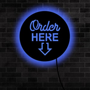 Order Here LED Sign: Custom Neon Light, Business Decor - Etsy