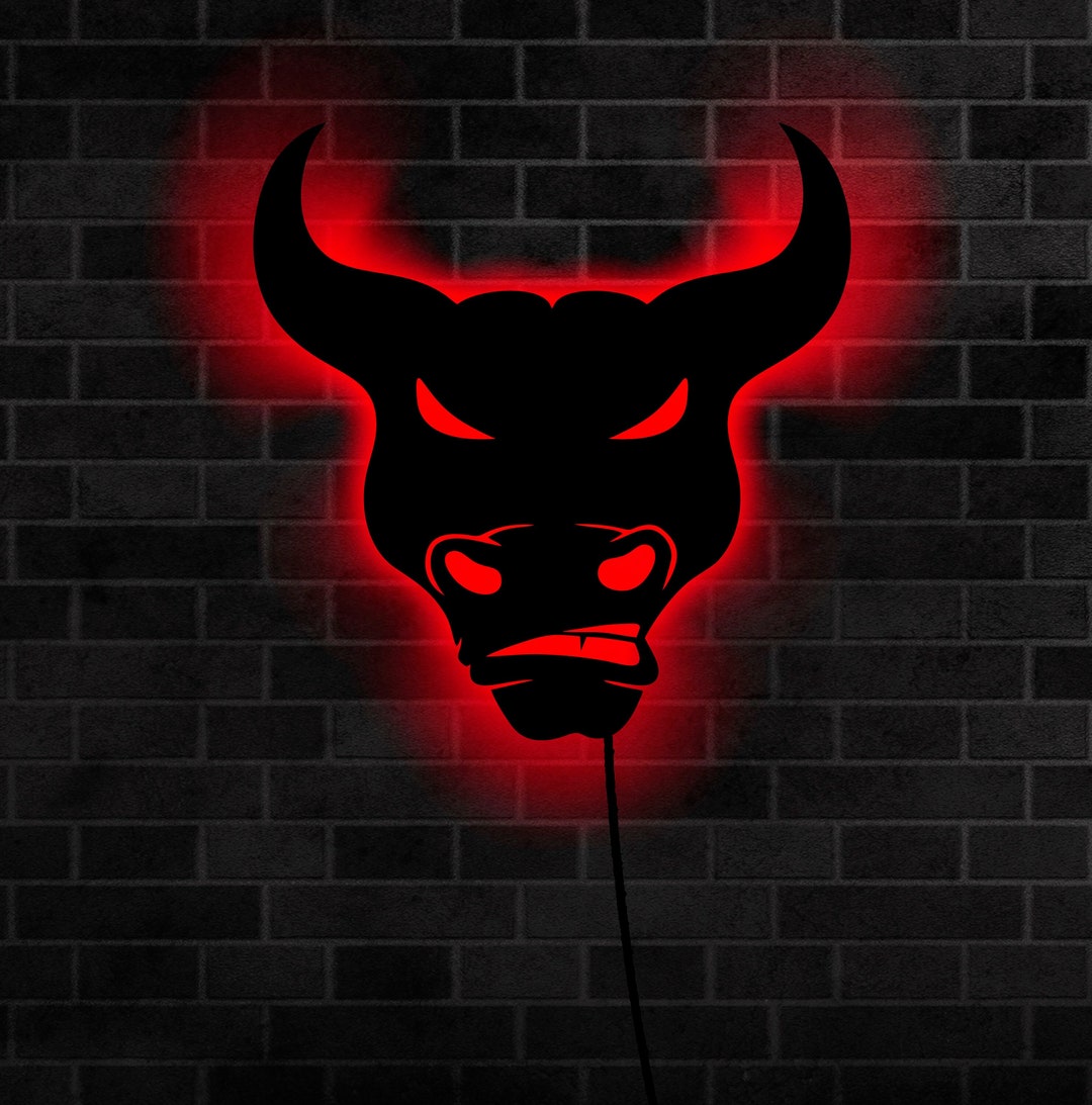 Bull Led Sign Wall Decor, Neon Sign, Bulls Decor for Game Room ...