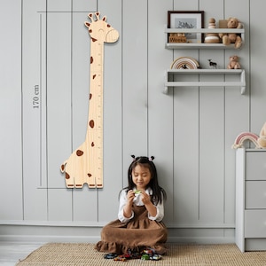 Personalized Giraffe Wooden Growth Chart: Height Ruler Nursery Decor - Etsy